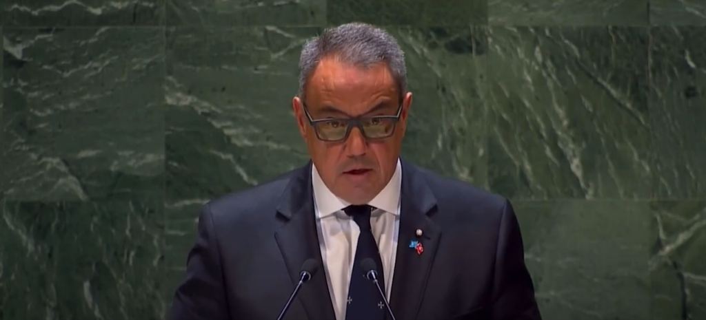 Counsellor Peter McGuire addressing the 5th Plenary Meeting of the UN ...